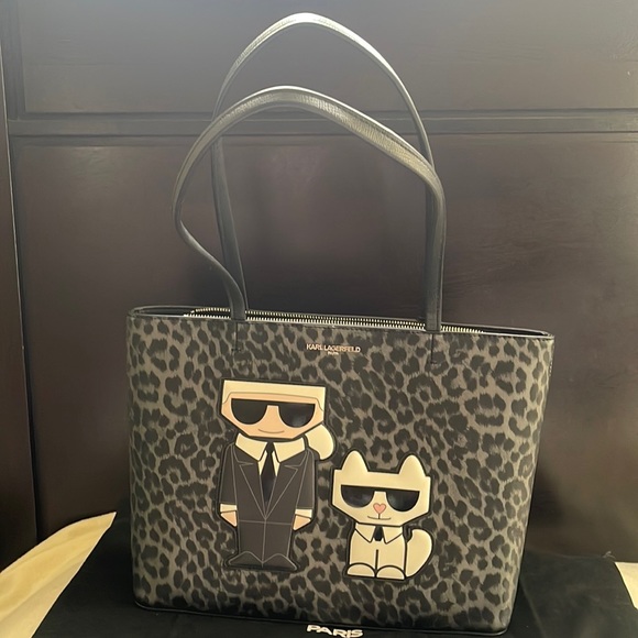 Karl Lagerfeld | Bags | Karl Lagerfeld Paris Adele Tote Black Logo Combo One Size | Poshmark